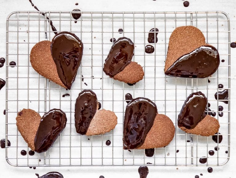 Chocolate Heart Cookies - Paleo Valentine's Day Cookies